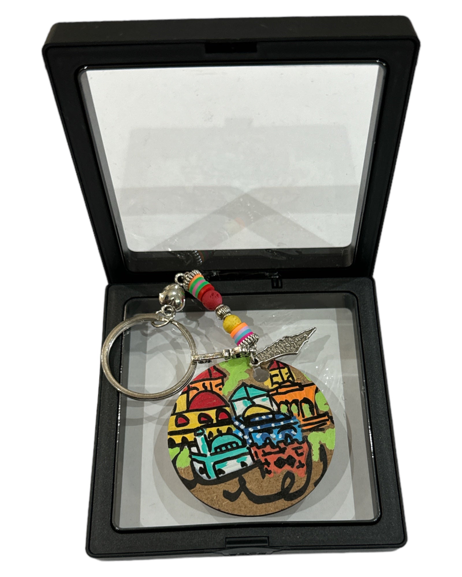 Eternal Jerusalem - Artisanal Olive Wood Keychain - Zuhd.store